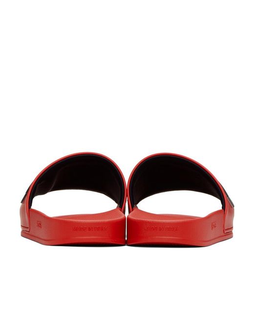 BOSS Logo-Appliqué Sliders in Red for Men | Lyst