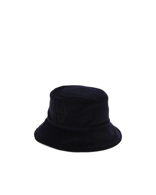 Miu Miu Corduroy Bucket Hat in Black | Lyst