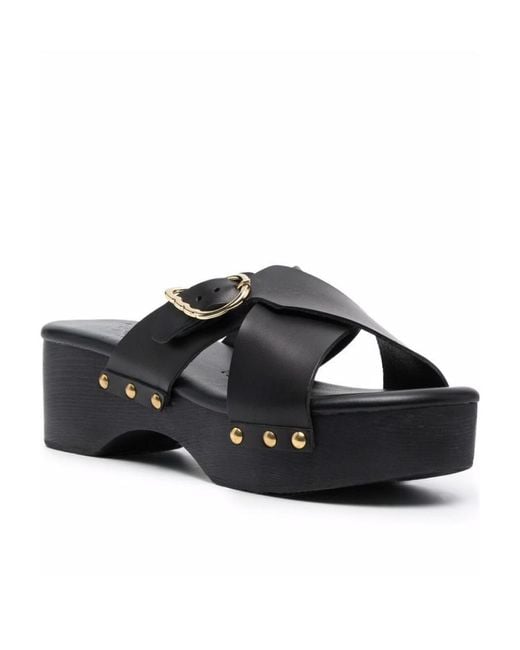 Ancient Greek Sandals Logo Clasp Sandals in Black | Lyst