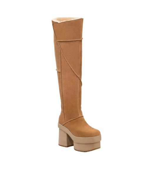 UGG New Heights Platform Xtra Boots in Brown | Lyst