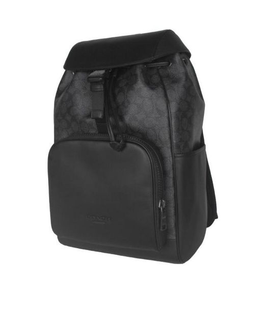 COACH Signature Canvas Racer Backpack in Black for Men | Lyst