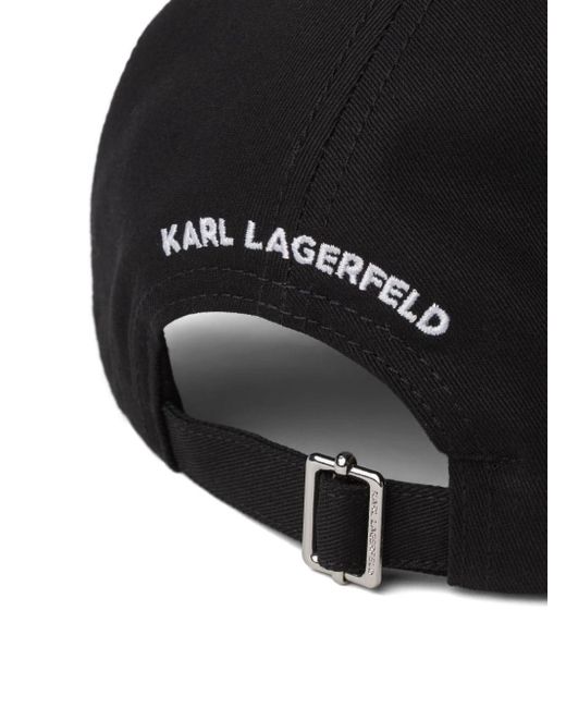 Karl Lagerfeld K/Ikonik 2.0 Logo-Appliqué Baseball Cap in Black | Lyst