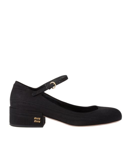 Miu Miu Logo High Heels in Black | Lyst