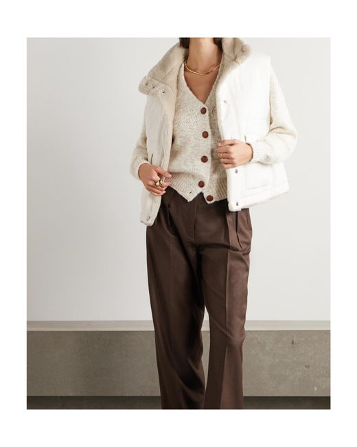 Loro Piana Leone Quilted Shell Vest in Natural | Lyst