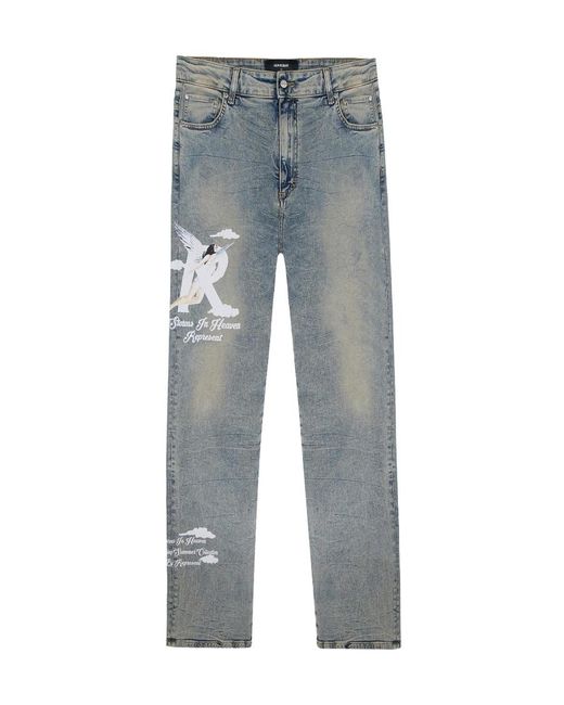 Represent Logo Jeans in Gray for Men | Lyst
