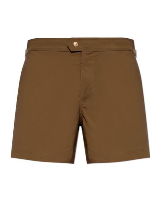 Tom Ford Pocket Swimming Trunks in Natural for Men | Lyst