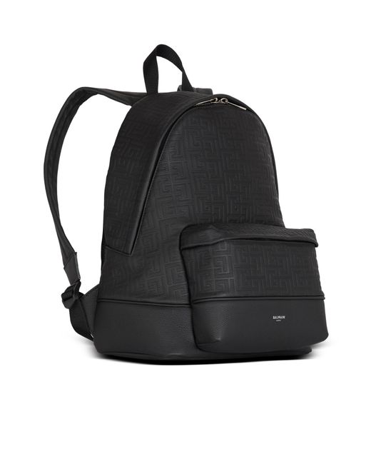 Balmain Grained-Effect Leather Backpack in Black for Men | Lyst
