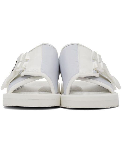 Suicoke Kaw-Cab Flat Slides in White for Men | Lyst