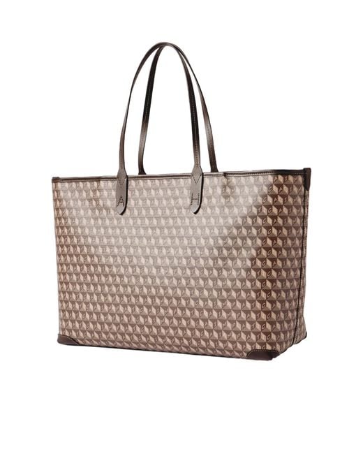 Anya Hindmarch Leather-Trimmed Coated-Canvas Tote in Natural | Lyst UK