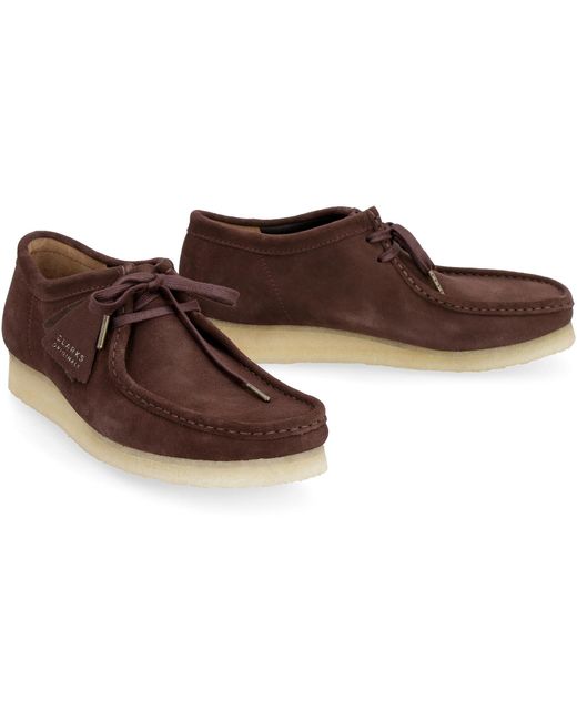 Clarks Wallabee Round Toe Lace-Up Boots in Brown for Men | Lyst