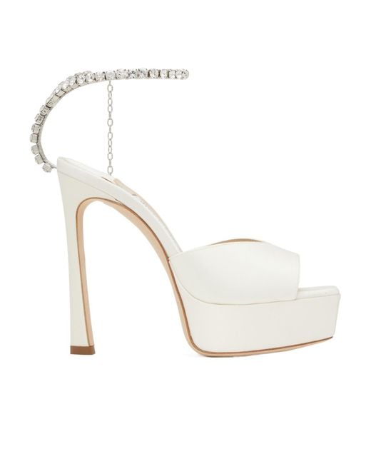 Jimmy Choo Platform High Heel Sandals in White | Lyst
