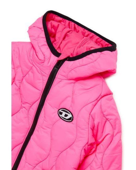 DIESEL Logo-Appliqué Quilted Jacket in Pink | Lyst