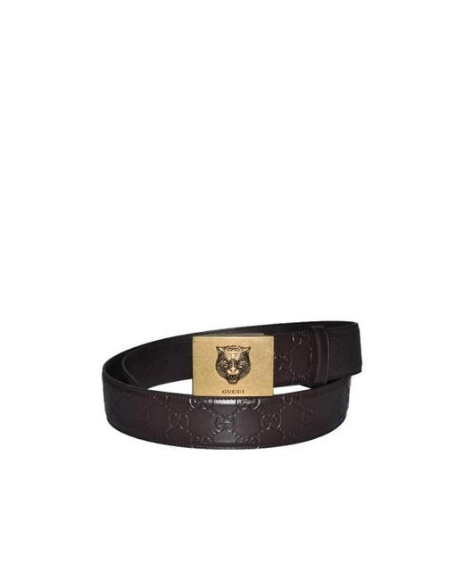 Gucci Tiger Head Belt in White for Men | Lyst