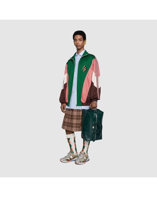Gucci Gg Diamond Patch Casual Jacket in Green for Men | Lyst