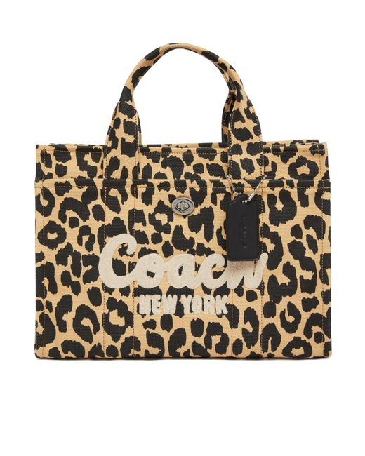 COACH Leopard Cargo Totebag in Metallic | Lyst