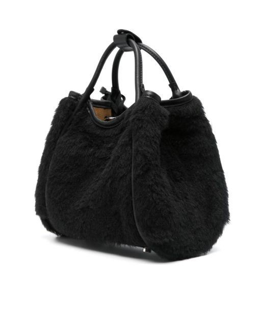 Max Mara Double Handle Shoulder Bag in Black | Lyst