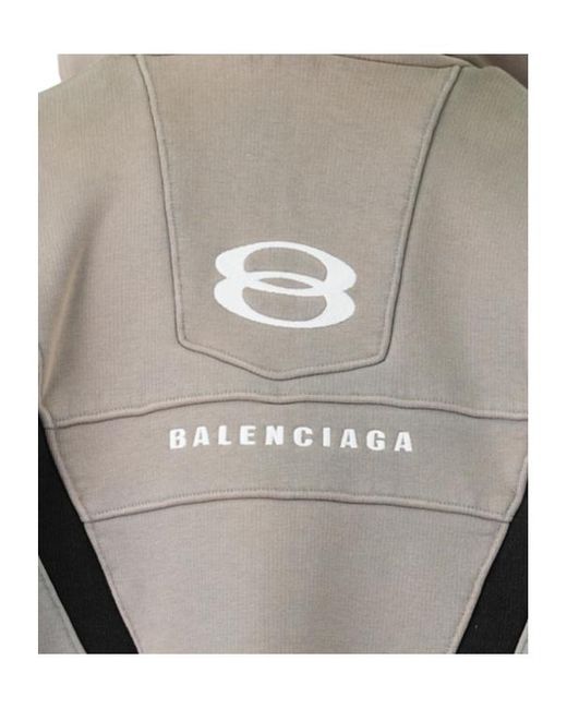 Balenciaga Unity Sports Icon Panelled Zip-Up Hoodie in Gray for Men | Lyst