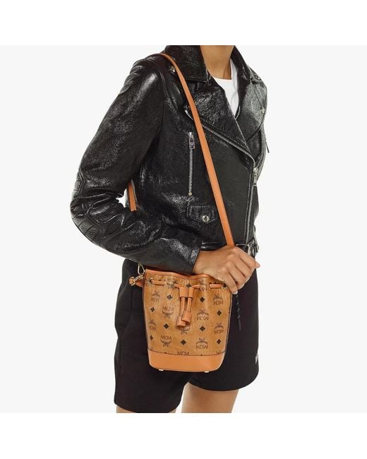 MCM Mini Dessau Bucket Bag in Brown | Lyst