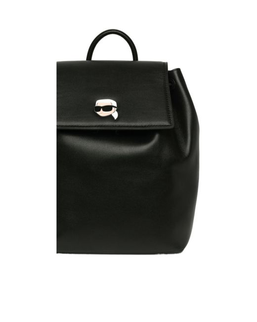 Karl Lagerfeld K/Ikonik 2.0 Leather Backpack in Black | Lyst