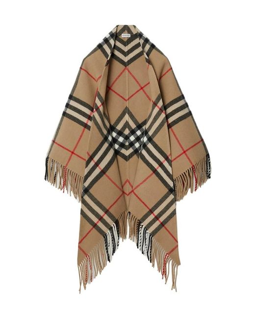 Burberry Vintage Check-Pattern Wool Cape | Lyst