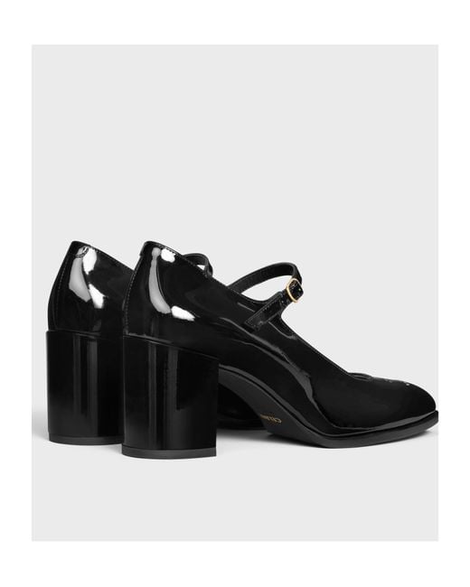 Celine Babies Patent Leather Calfskin High Heels in Black | Lyst