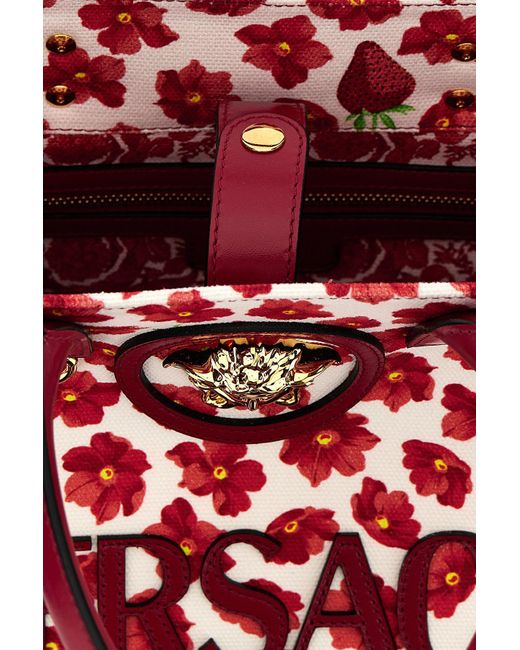 Versace La Medusa Tote Bag in Red | Lyst