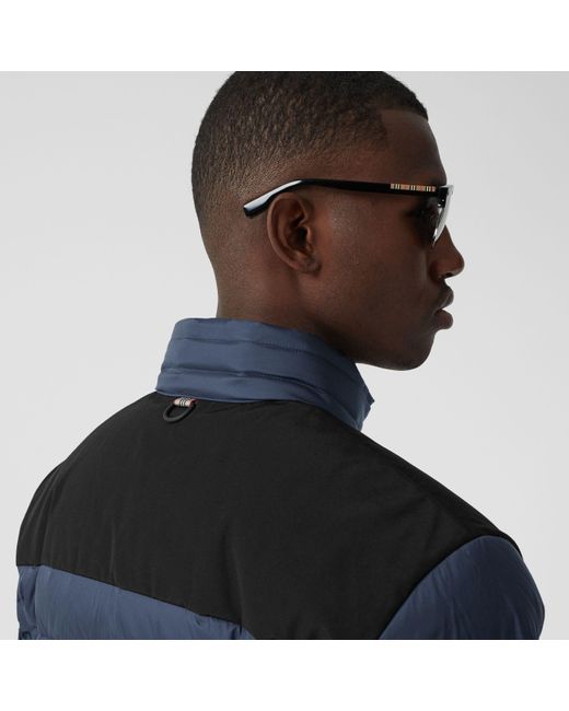 Burberry Logo Appliqué Puffer Jacket in Blue for Men | Lyst