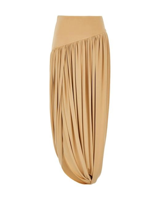 Ferragamo Skirt With Basque Detail in Natural | Lyst