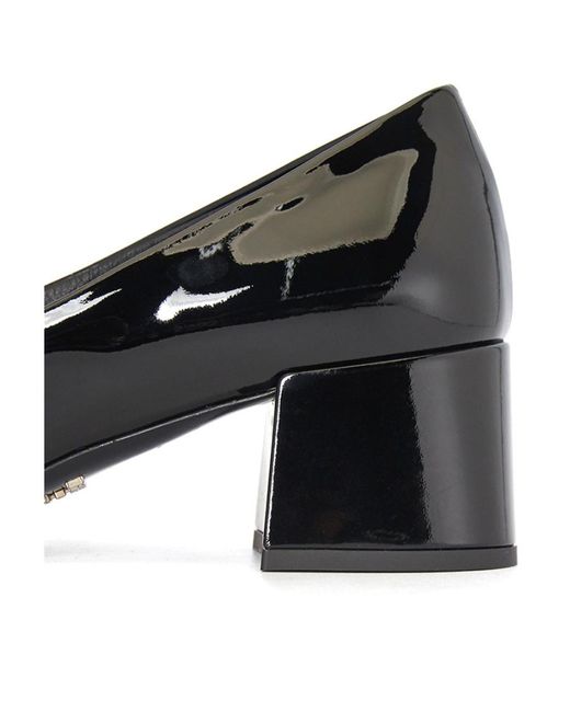 Prada Logo High Heels in Black | Lyst