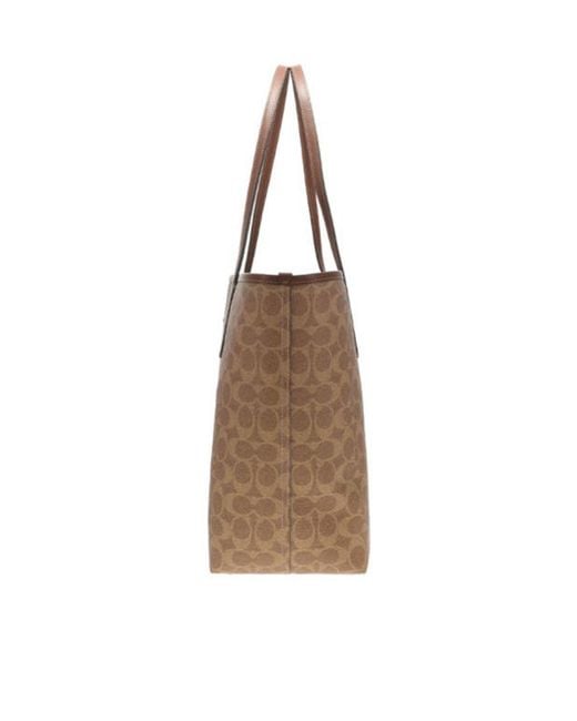 COACH Logo Pattern Tote Bag in Brown | Lyst
