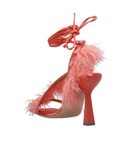 Sebastian Milano Logo High-Heeled Sandals in Red | Lyst