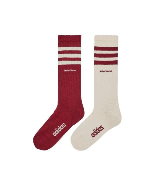 adidas Originals X Wales Bonne Three-Stripe Socks in Red | Lyst