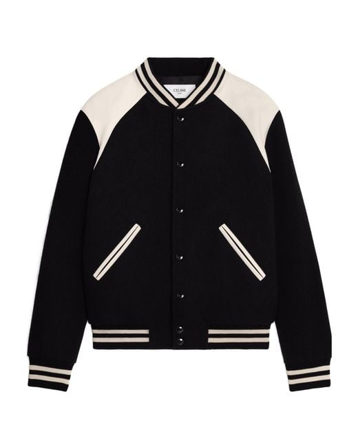 Celine Classic Teddy Jacket in Black for Men | Lyst