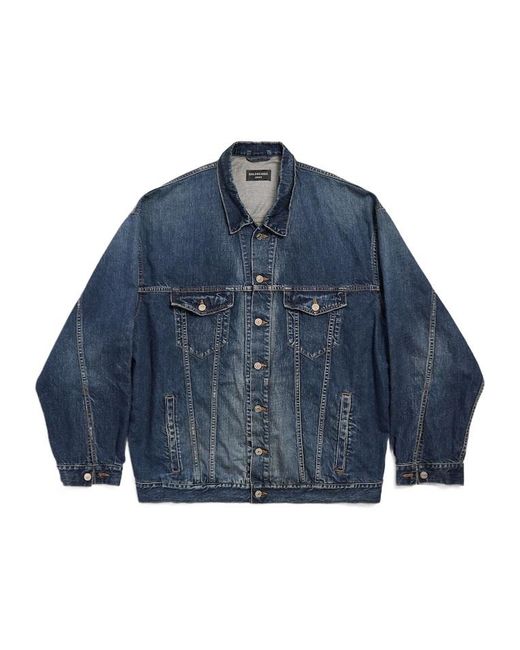 Balenciaga Tape Type-Print Denim Jacket in Blue | Lyst
