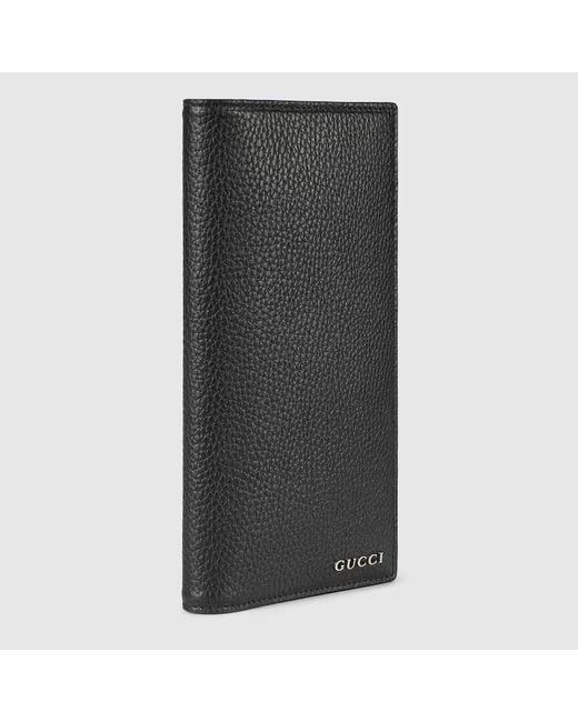Gucci Logo Long Wallet in Black for Men | Lyst