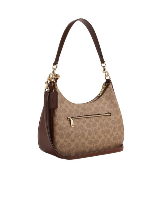 COACH Teri Hobo Shoulder Bag in Brown | Lyst