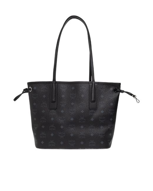 MCM Liz Reversible Monogram Pattern Tote Bag in Black | Lyst
