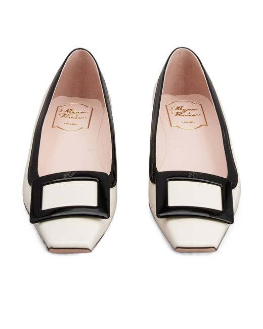 Roger Vivier Belle Vivier Net Logo Flats | Lyst