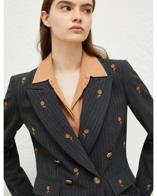 Marella Logo Blazer in Black | Lyst