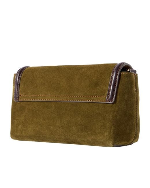 Anya Hindmarch Leather-Trimmed Suede Shoulder Bag in Brown | Lyst UK