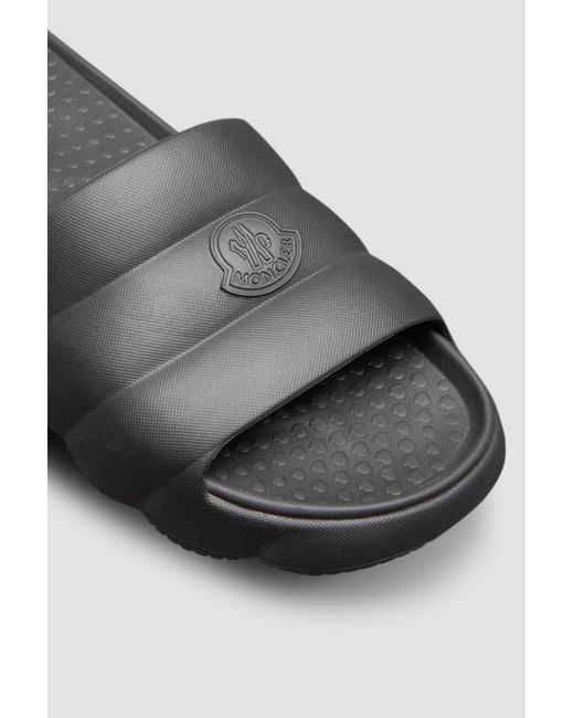 Moncler Quilted Slippers in Black for Men | Lyst