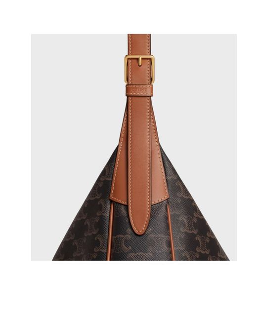 Celine Heloise Triomphe Printed Zipper Shoulder Bag in Black | Lyst