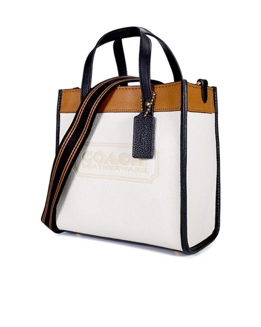 COACH Logo Field Handbag in White | Lyst