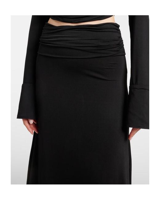 AYA MUSE Freya Draped Maxi Skirt in Black | Lyst UK