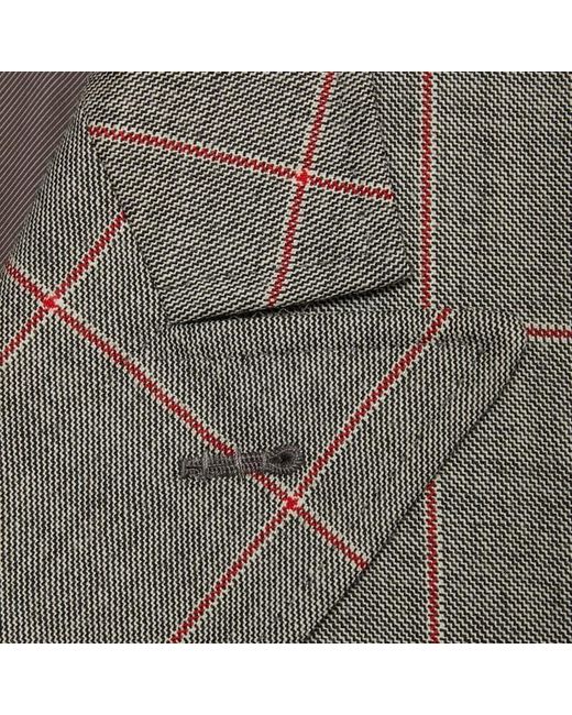 Gucci Belted Check Blazer in Gray | Lyst