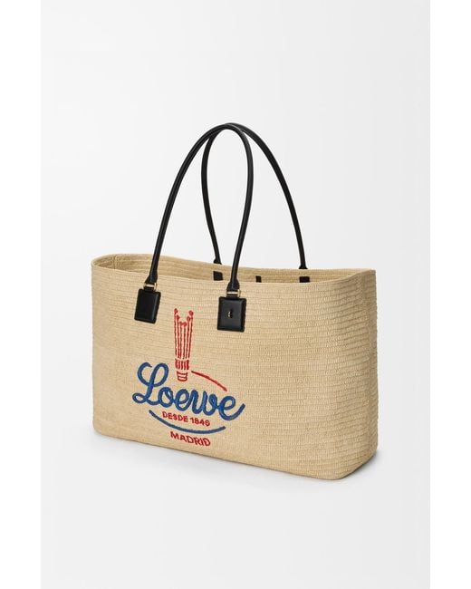 Loewe Verano Xl Raffia Shoulder Bag in Natural | Lyst