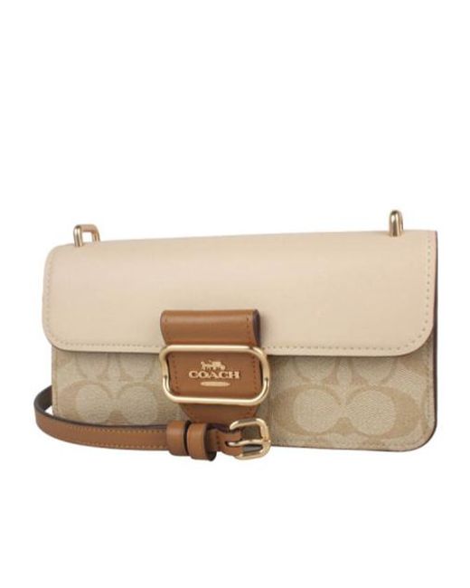 COACH Morgan Printing Flip Shoulder Bag in Natural | Lyst