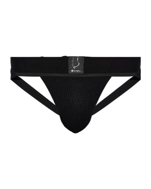 Rick Owens Logo-Patch Cotton Jockstrap in Black for Men | Lyst