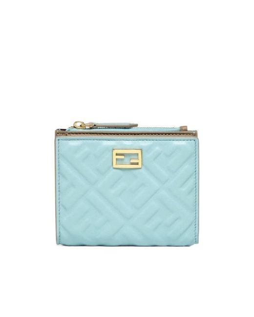 Fendi Compact Baguette Small Wallet in Blue | Lyst