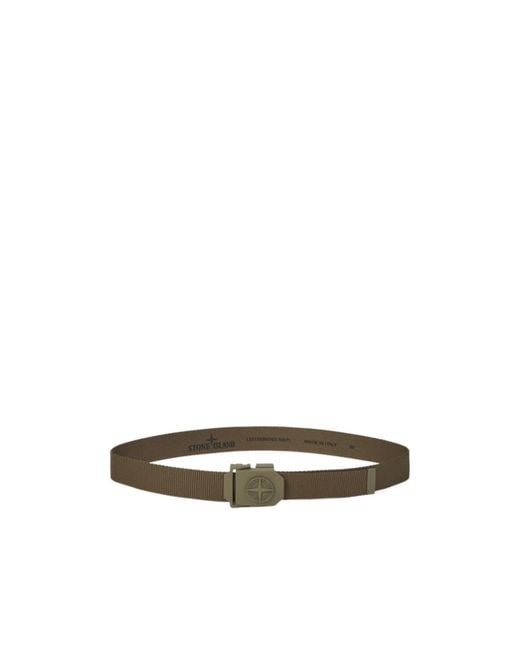 Stone Island Belt With Compass Logo Buckle in White for Men | Lyst UK